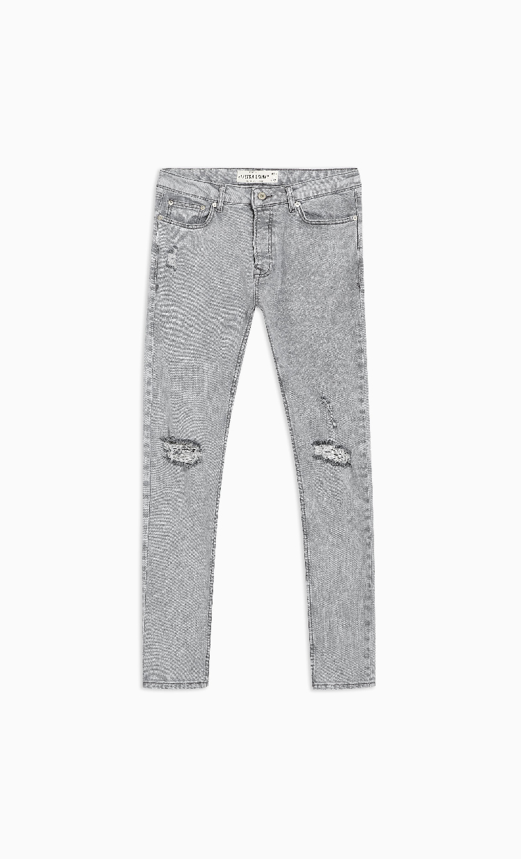 Grey Acid Ripped Jeans - Hello! We are wt+
