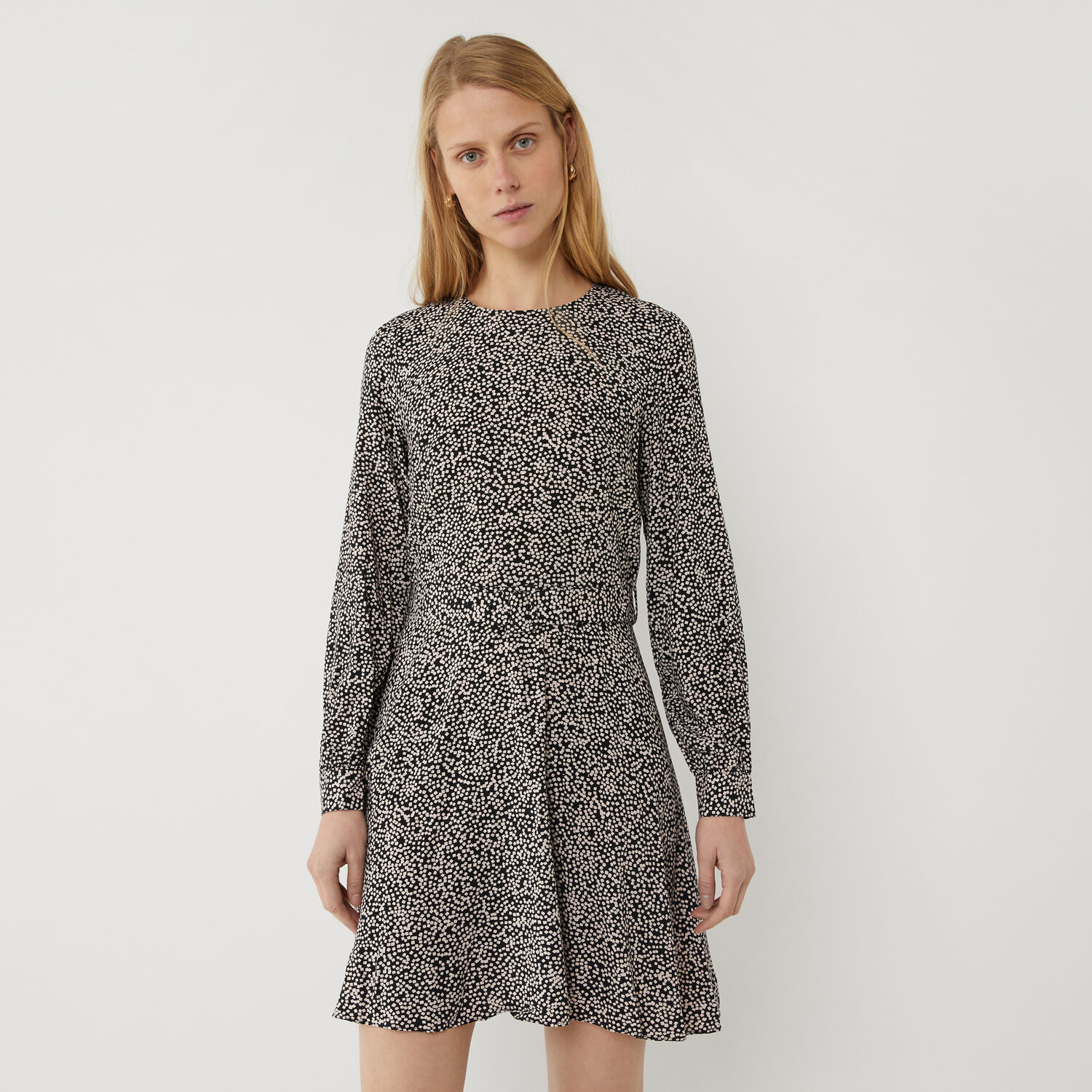 MINI SQUARE PRINT FLIPPY DRESS - Hello! We are wt+